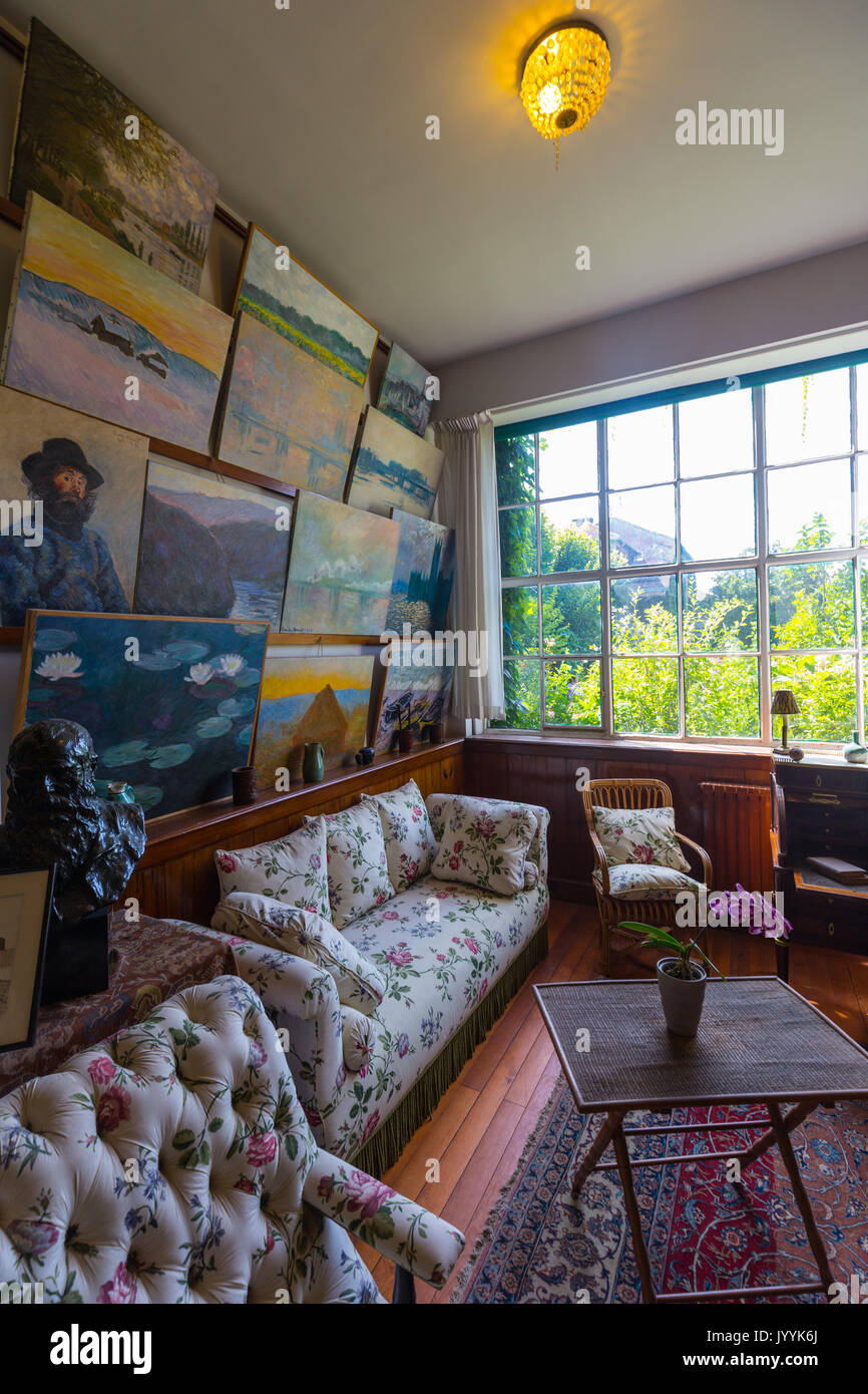 Interior of Claude Monet's home in Giverny, Normandy, France Stock ...