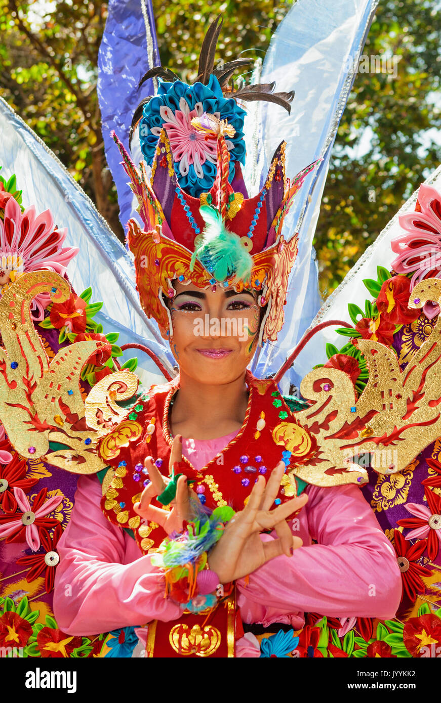 DENPASAR, BALI ISLAND, INDONESIA - JUNE 11, 2016: Beautiful dancer ...