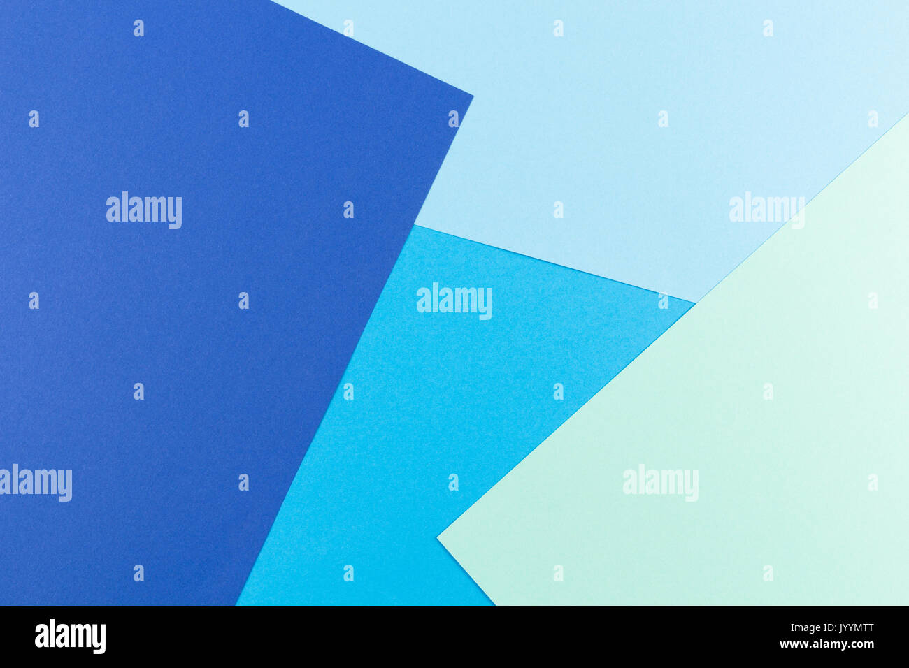 Color papers geometry flat composition background with blue tones Stock ...