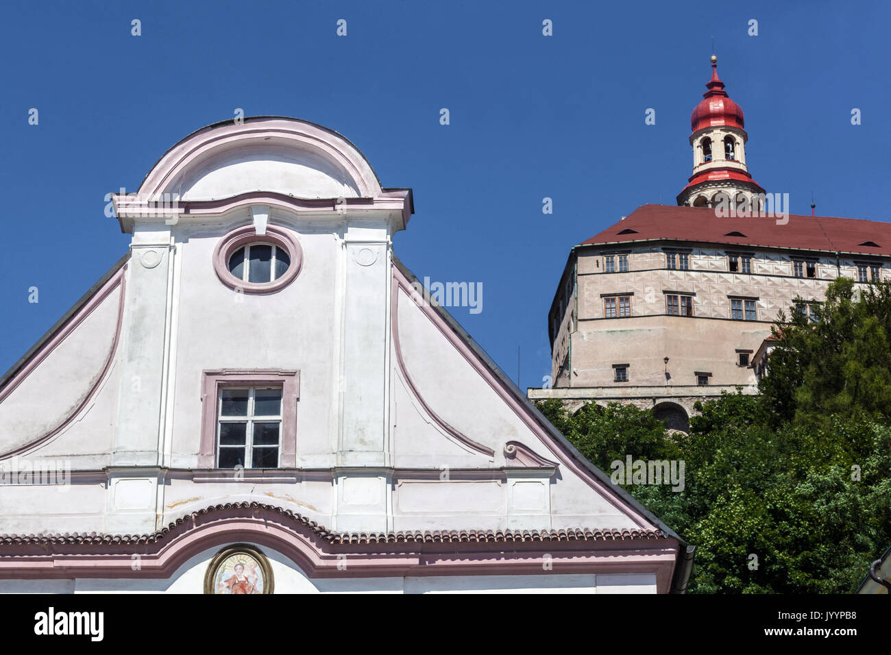 Nachod Castle, Czech Republic, house on main square Stock Photo - Alamy