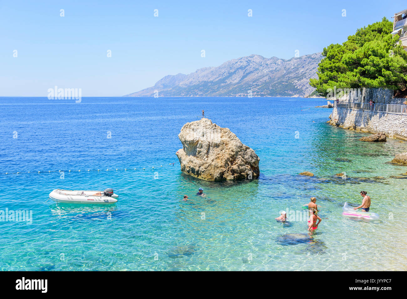 Amazing View Of Brela Beach, Dalmatia, Croatia Stock Photo - Alamy