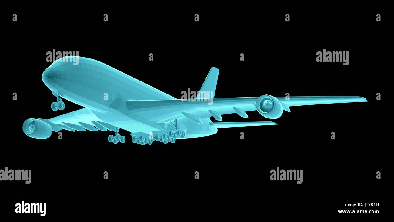 Airplane. Xray image Stock Photo - Alamy