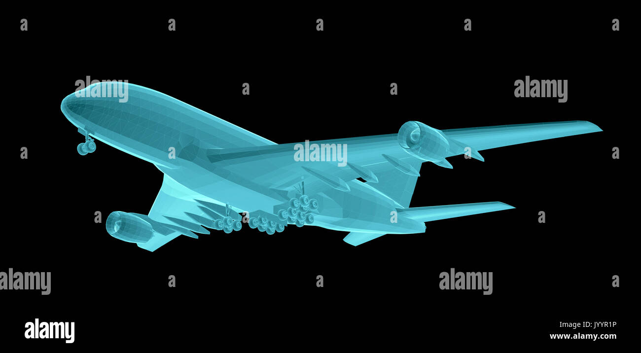 Airplane. Xray image Stock Photo - Alamy