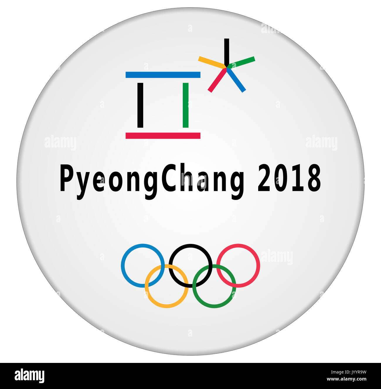 Olympic winter games 2018 South Korea PyeongChang button logo Stock ...