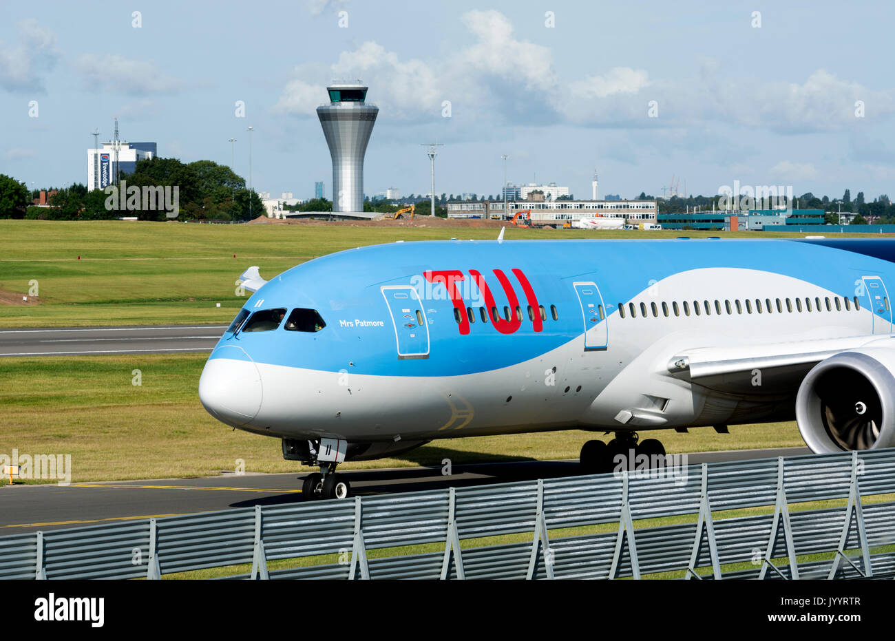 Tui Boeing 787 Dreamliner taxiing at Birmingham Airport, UK (G-TUII ...