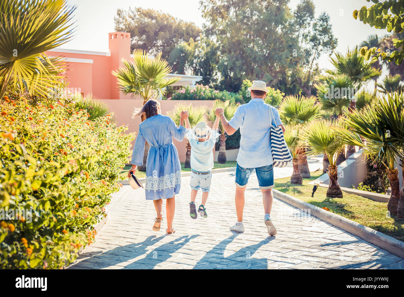 Boy with mum back view hi-res stock photography and images - Alamy