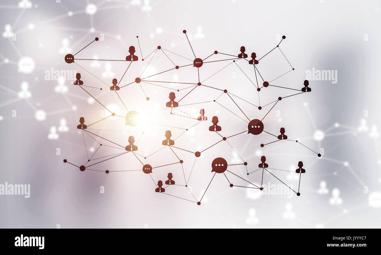 Concept of networking and connection against modern office blurr Stock ...