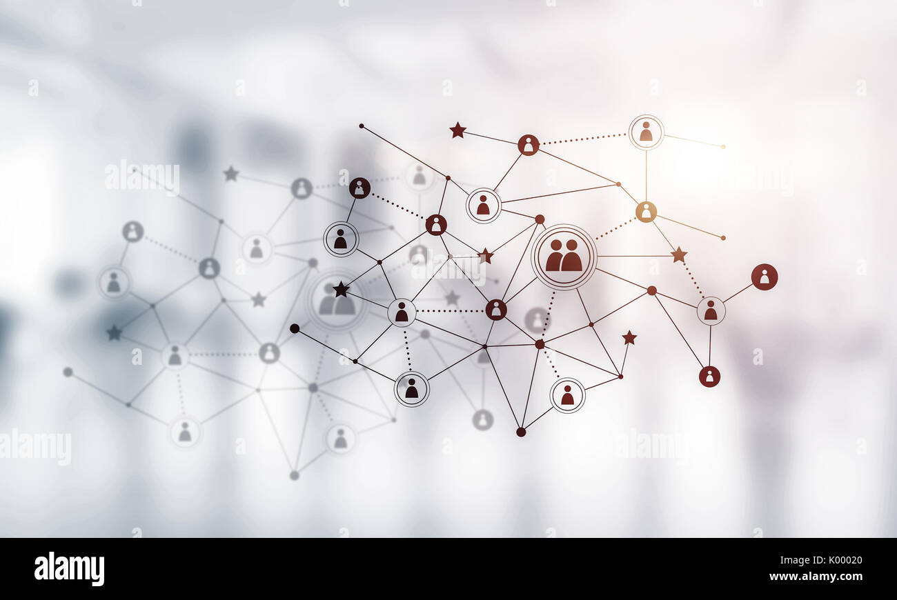 Concept of networking and connection against modern office blurr Stock ...