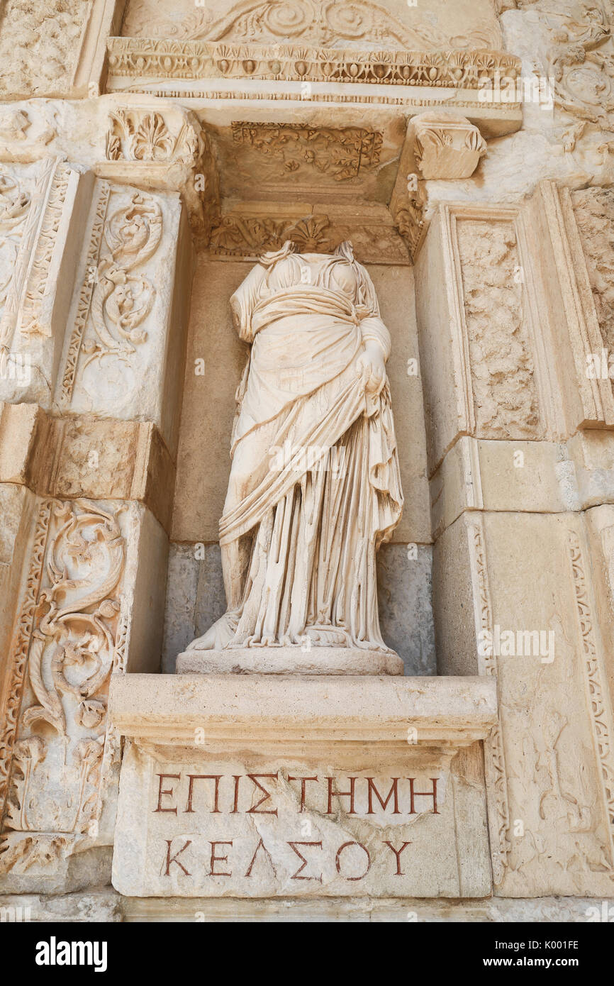 Episteme, knowledge Statue in Ephesus Ancient City in Izmir, Turkey ...
