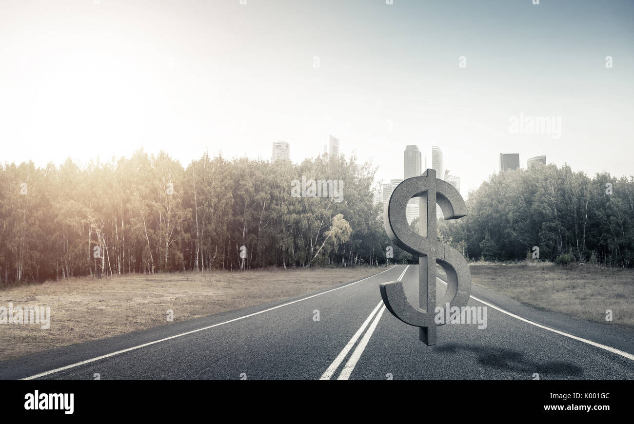 Money making and wealth concept presented by stone dollar symbol Stock ...