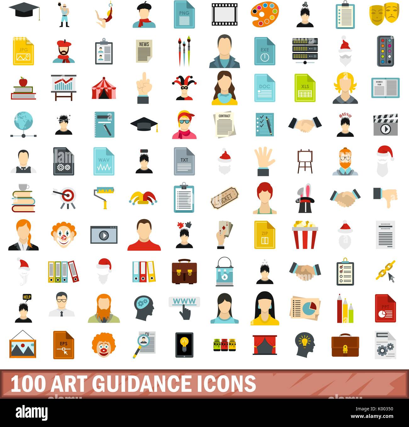 100 art guidance icons set, flat style Stock Vector Image & Art - Alamy