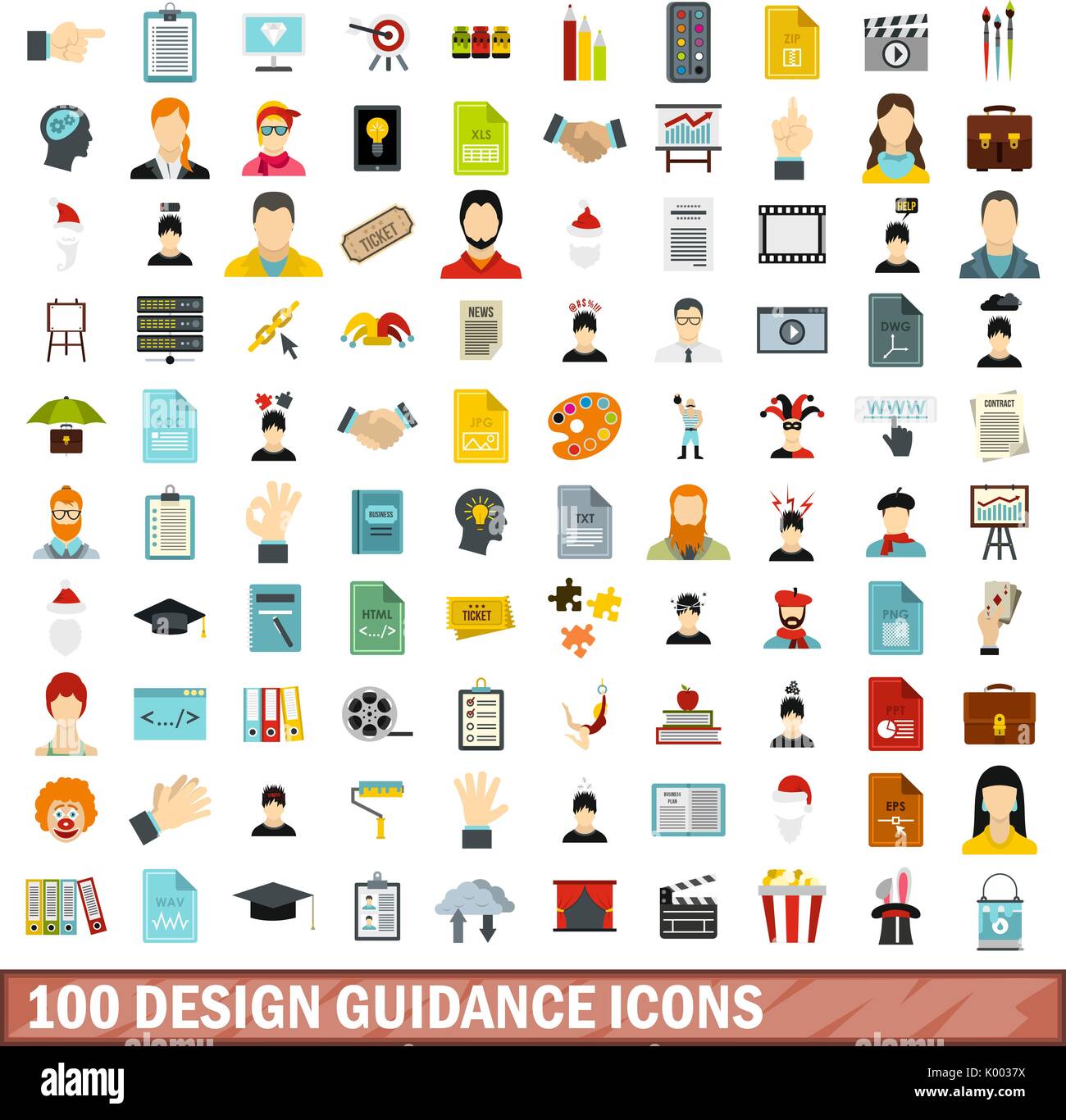 100 design guidance icons set, flat style Stock Vector Image & Art - Alamy