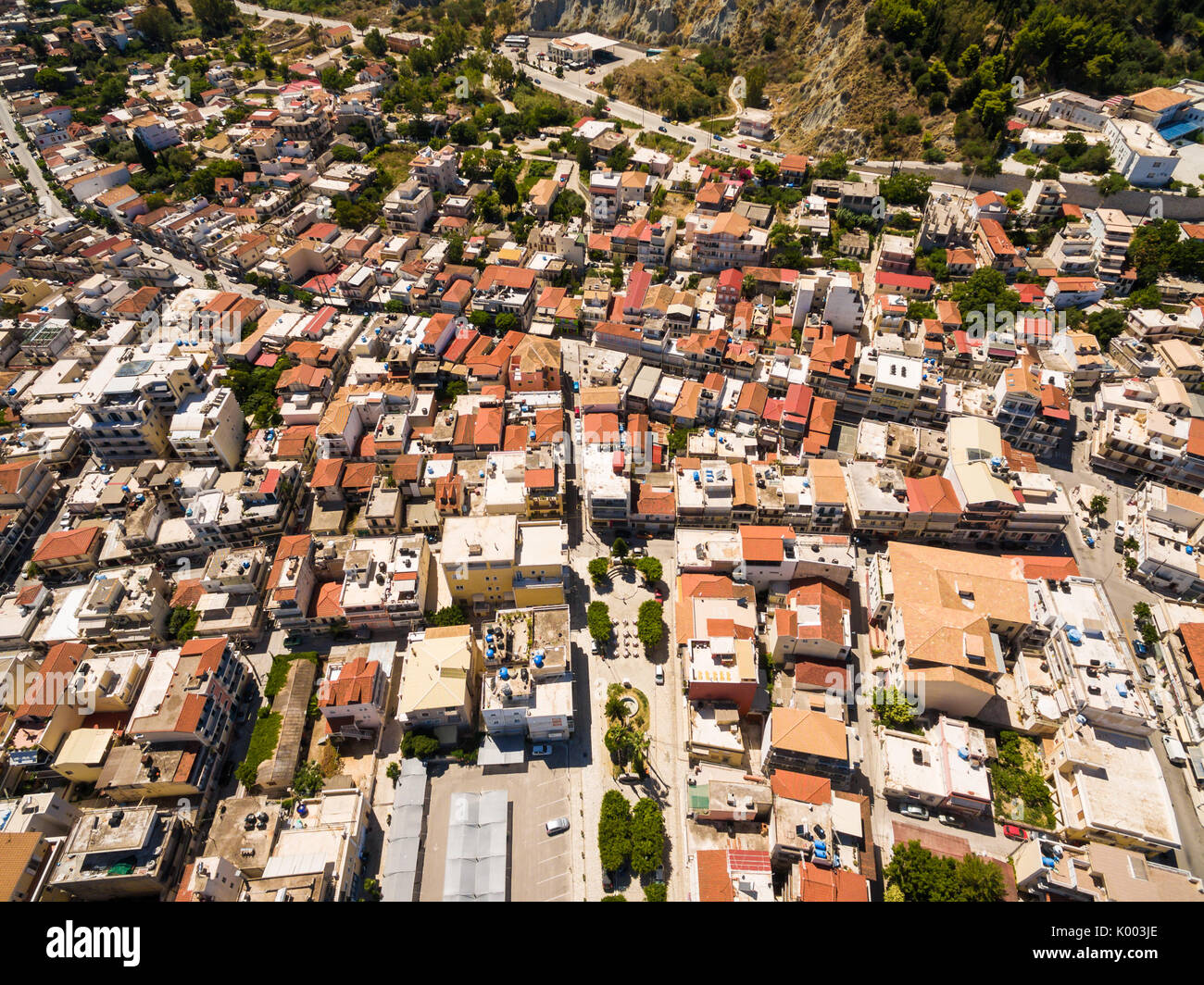 Aerial view of Zakynthos city in Zante island, in Greece Stock Photo ...