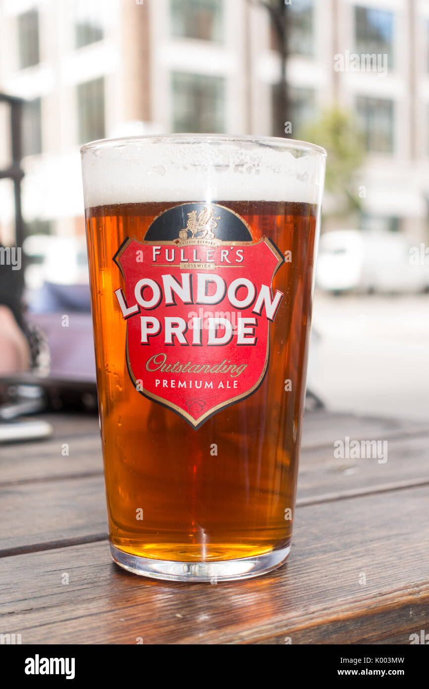 A pint of Fullers London Pride real ale with a little taken out of it ...