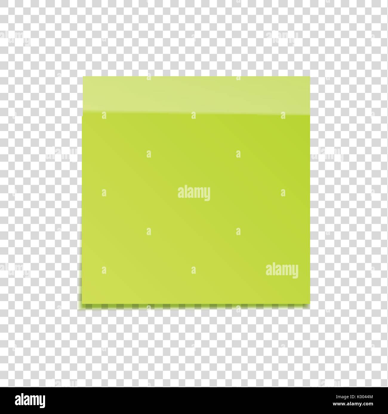 Sticky note with shadow isolated on transparent background. Green paper ...