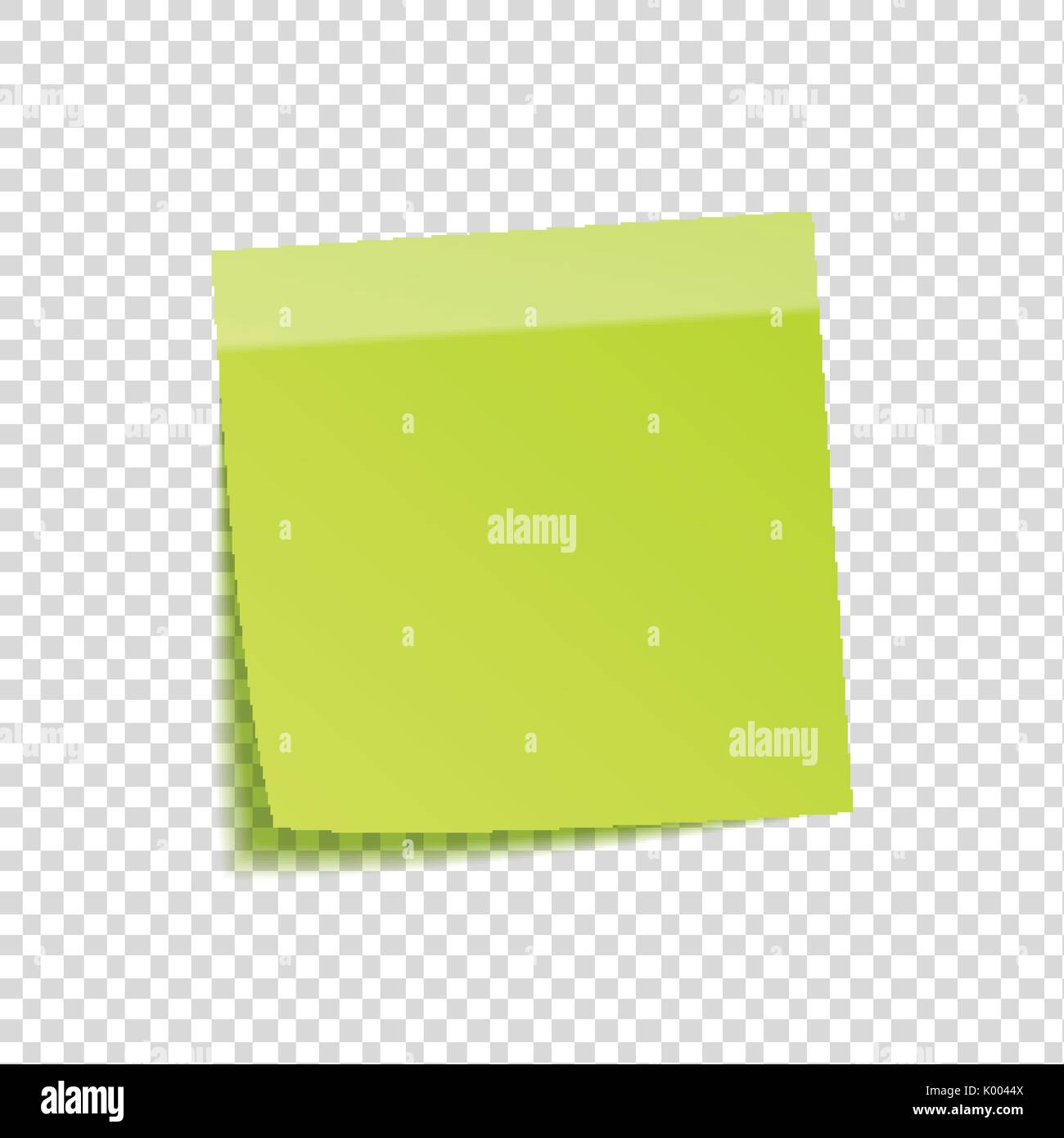 Sticky note with shadow isolated on transparent background. Green paper ...