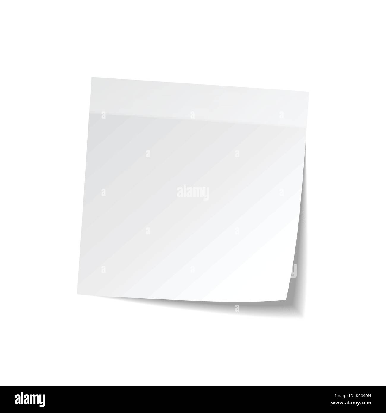 Sticky note with shadow isolated on transparent background. White paper ...