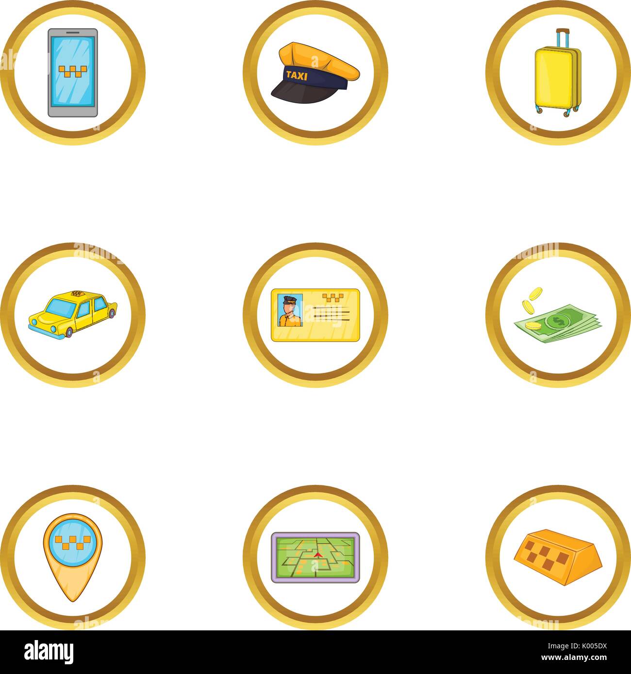 Taxi icons set, cartoon style Stock Vector Image & Art - Alamy
