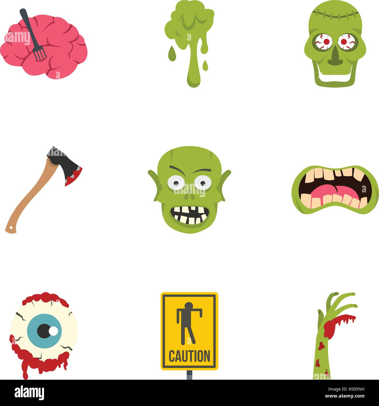 Zombie icon set, flat style Stock Vector Image & Art - Alamy