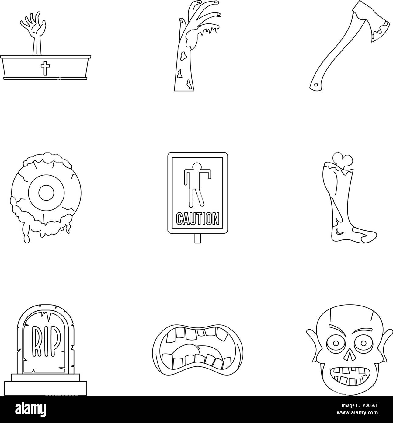 Horror book icon outline Black and White Stock Photos & Images - Alamy