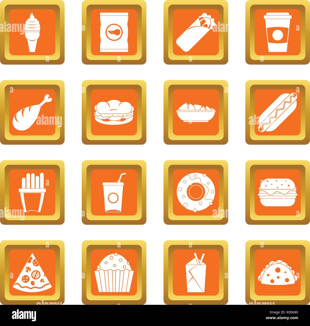 Orange potato chips Stock Vector Images - Alamy