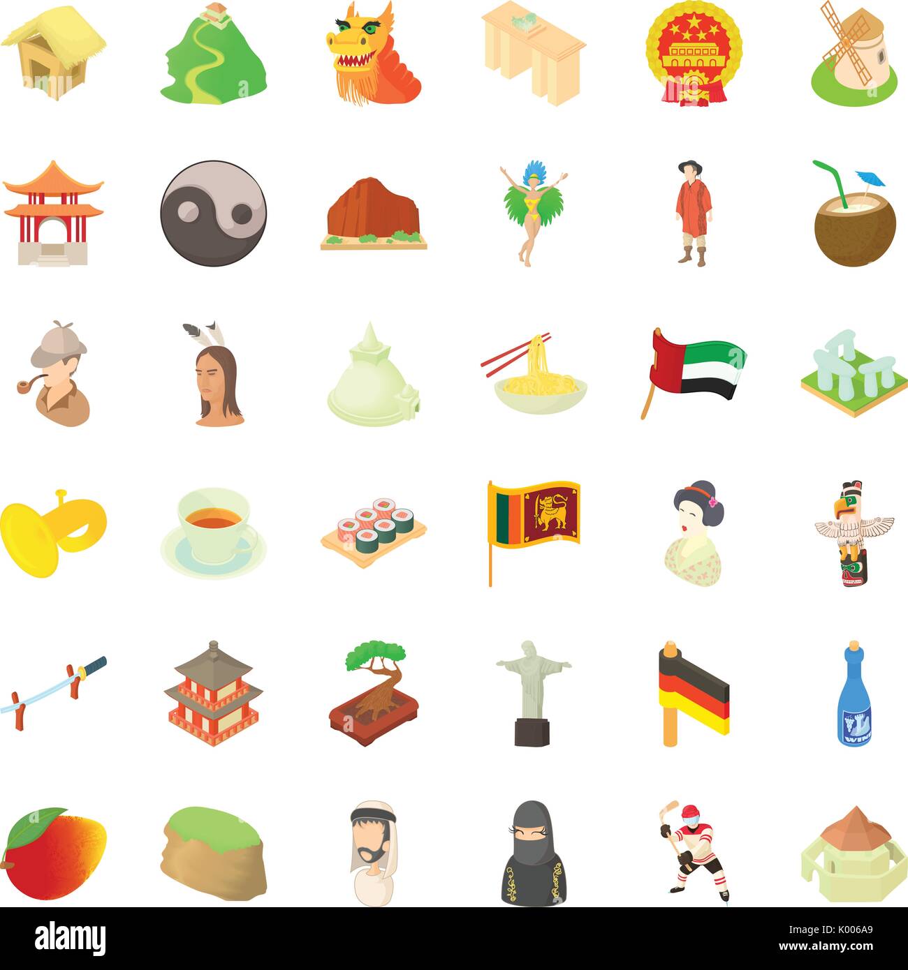 Culture of food icons set, cartoon style Stock Vector Image & Art - Alamy