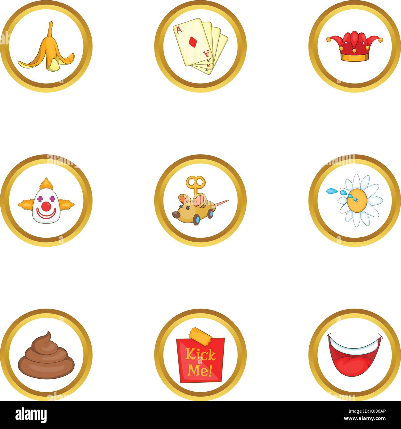 Joke icons set, cartoon style Stock Vector Image & Art - Alamy