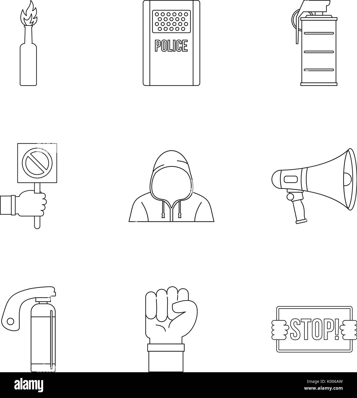 Revolution icon set, outline style Stock Vector Image & Art - Alamy