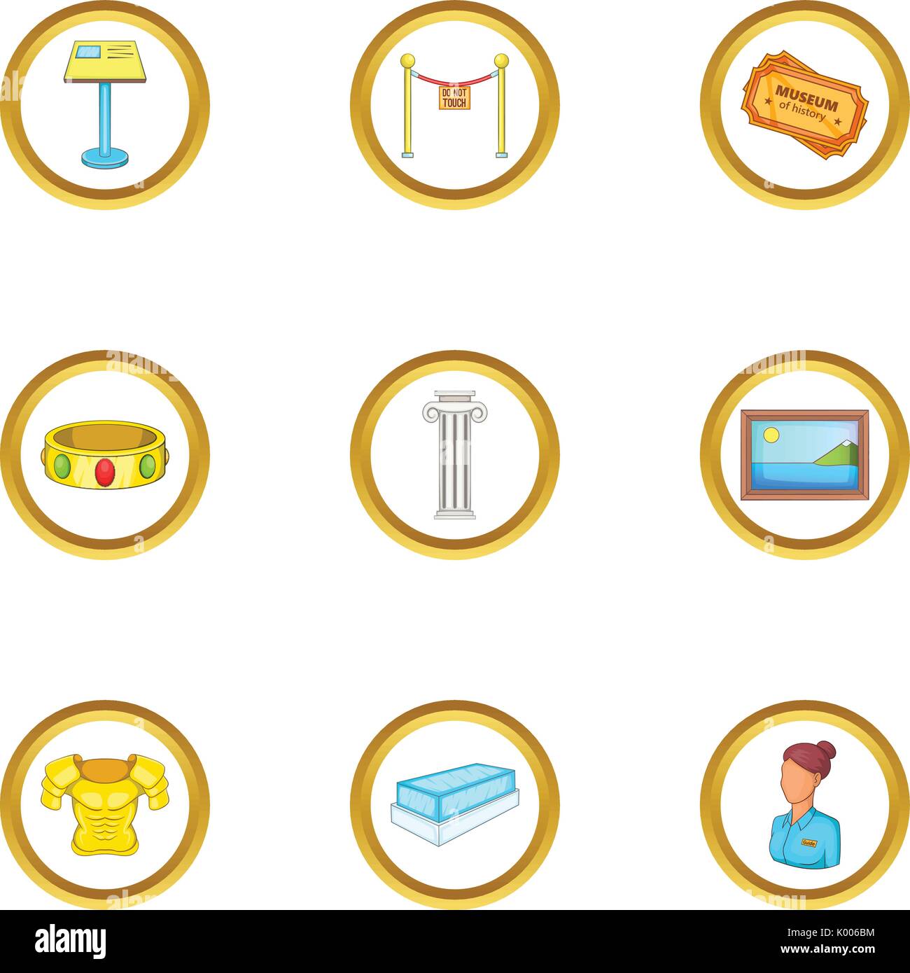 Museum icons set, cartoon style Stock Vector Image & Art - Alamy