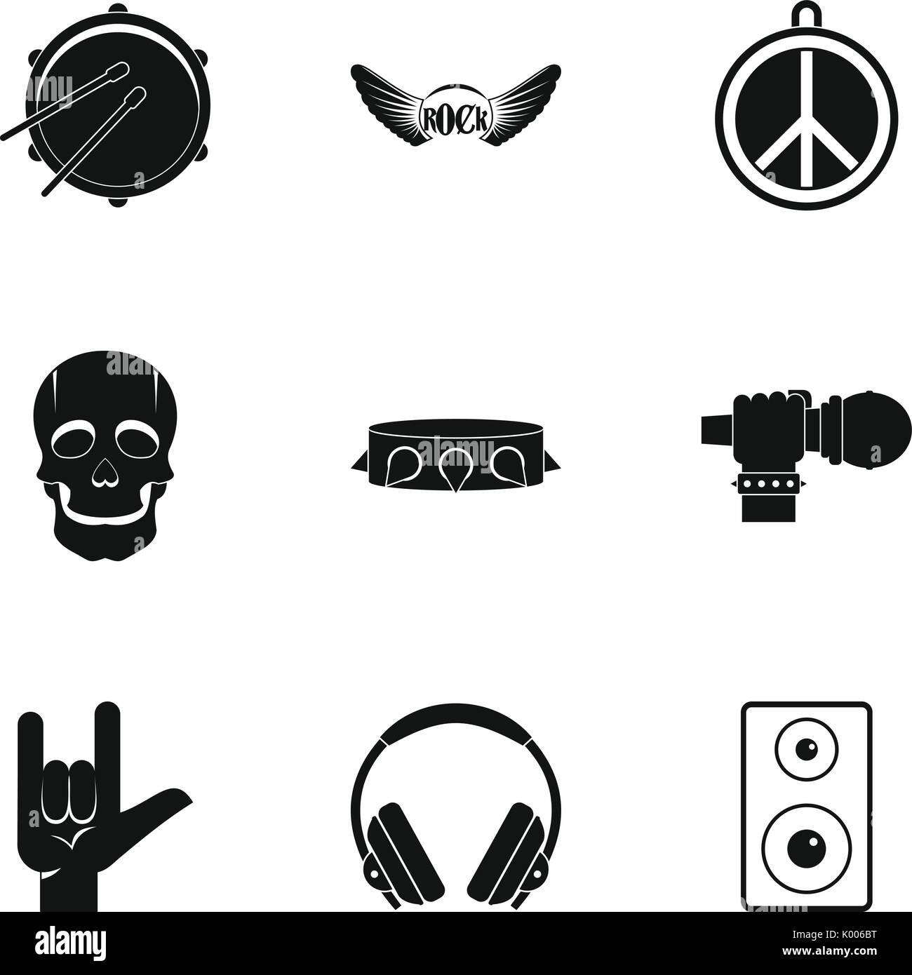 Rock icon set, simple style Stock Vector Image & Art - Alamy
