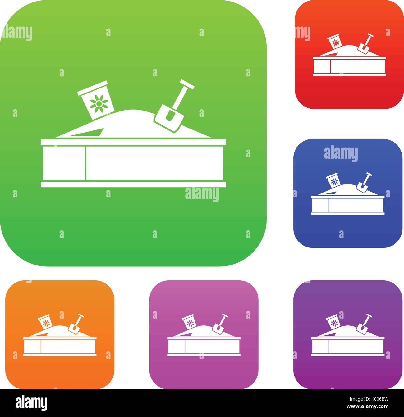 Sandbox with bucket and shovel set collection Stock Vector Image & Art ...