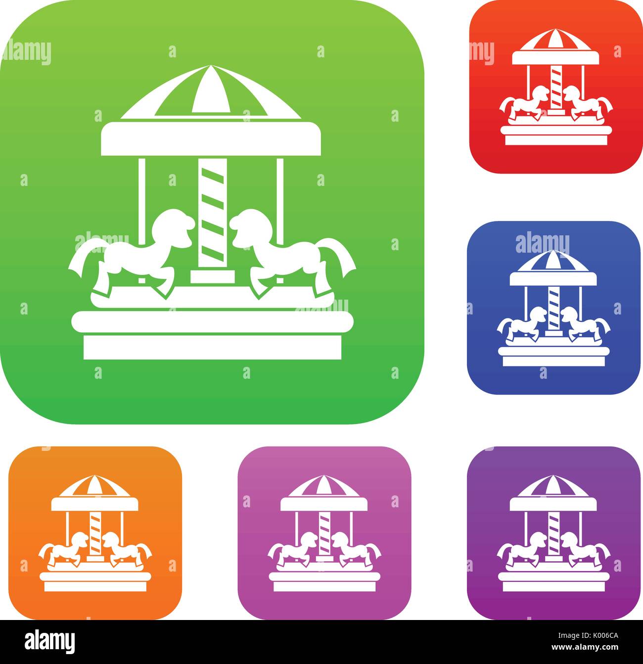 Carousel with horses set collection Stock Vector Image & Art - Alamy