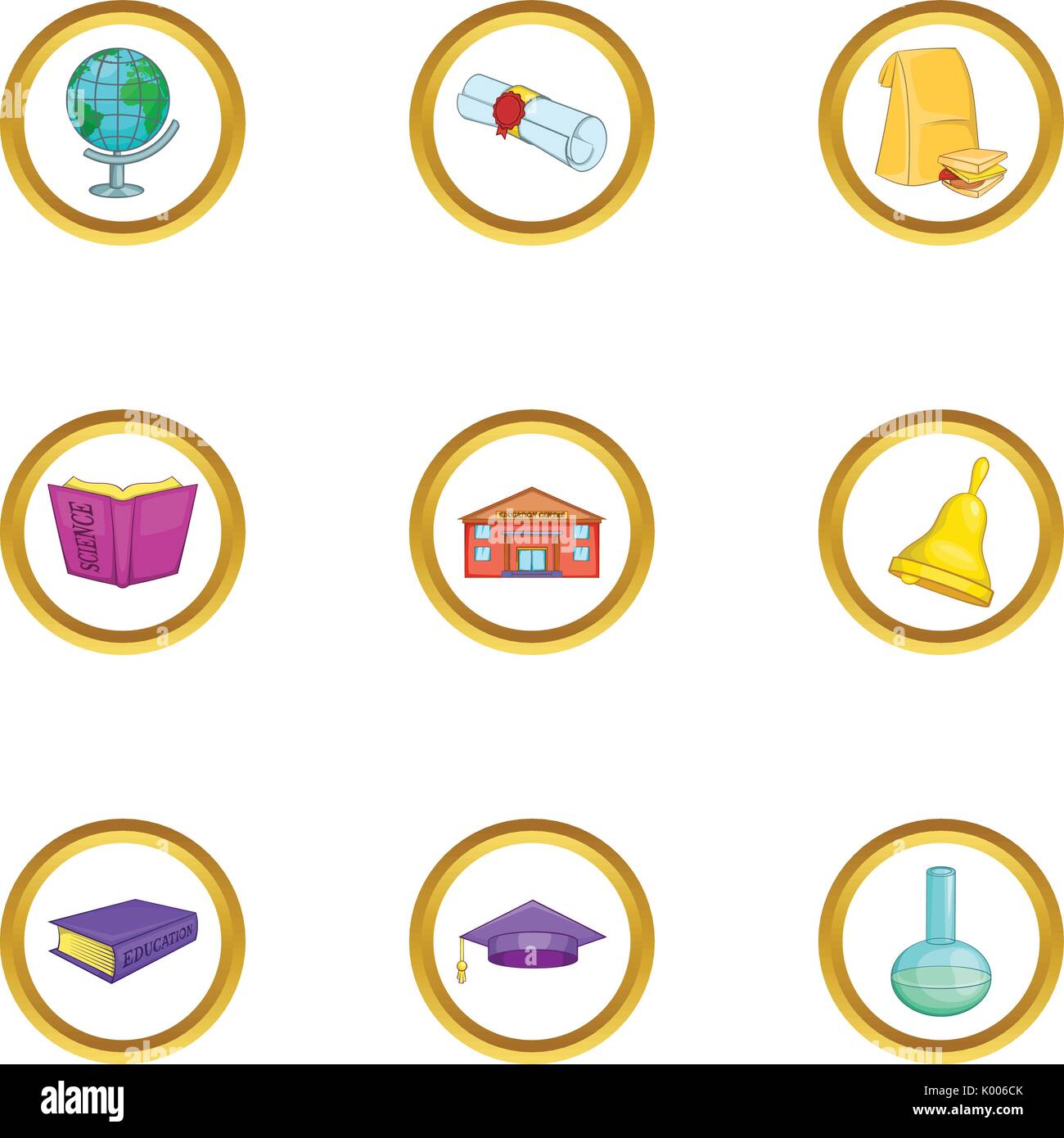 School icons set, cartoon style Stock Vector Image & Art - Alamy