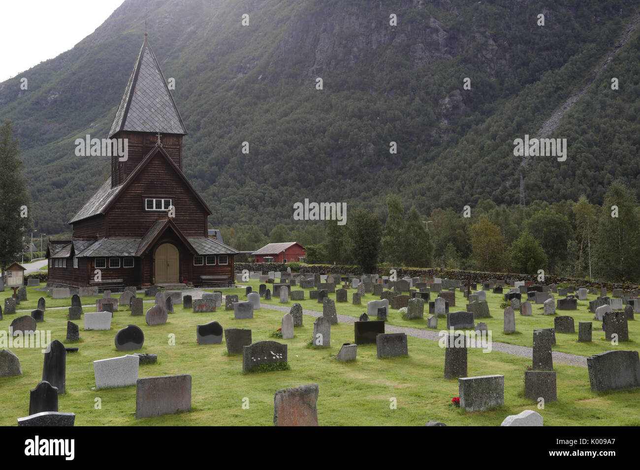 The 13th century old Roldal Stave Church (Roldal stavkyrke Stock Photo ...