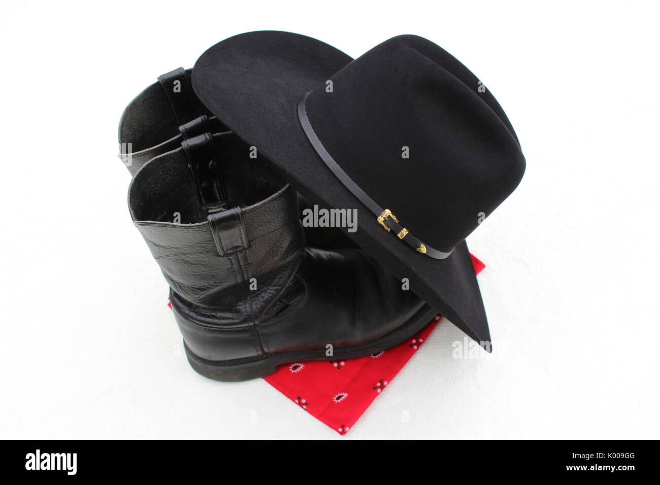 Cowboy Hat Cowboy Boots Red Bandana Stock Photo - Alamy