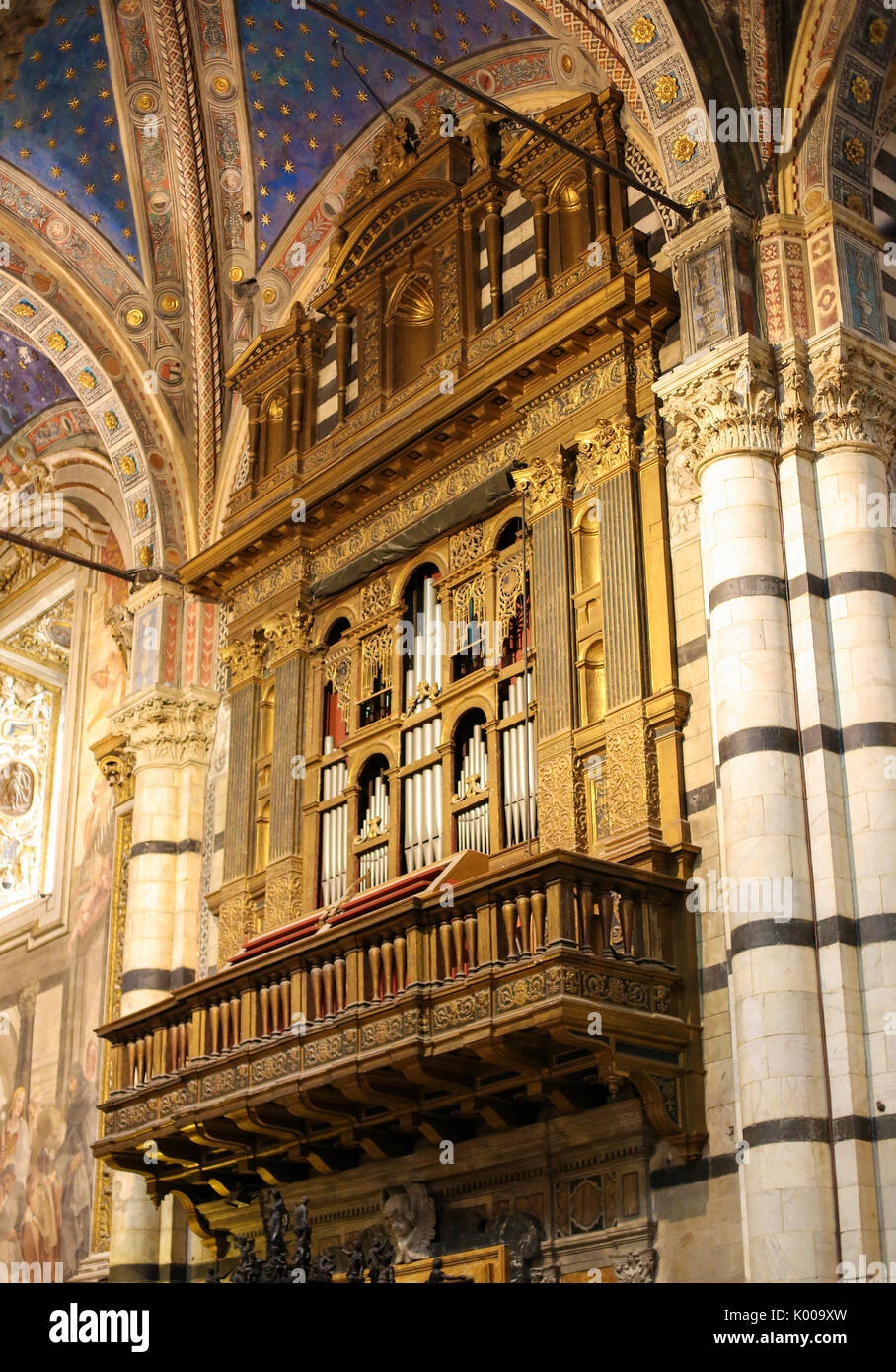 Historic Pipe Organ in the Cathedral of Siena, Tuscany, Italy Stock ...