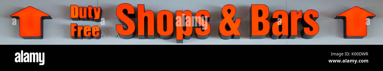 Red neon light as advertisement for a Shop Stock Photo - Alamy