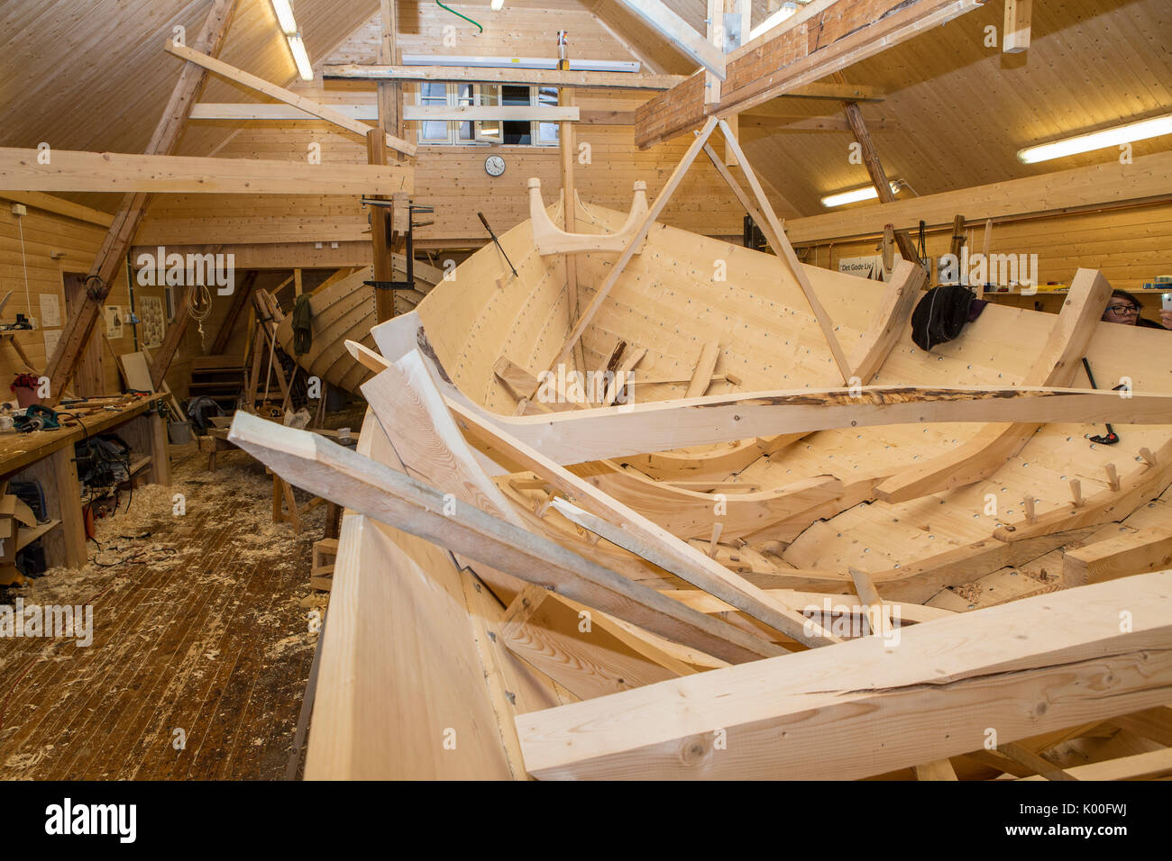 Reconstruction of a Viking boat Kystensarv Trøndelag Norway Europe ...