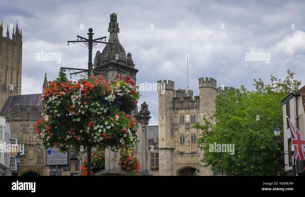 City centre Wells,Somerset Stock Photo - Alamy
