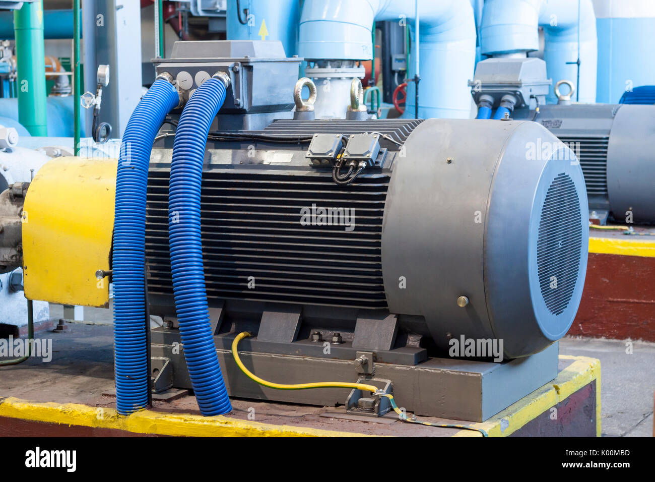 Big blue water pump - Poland Stock Photo - Alamy