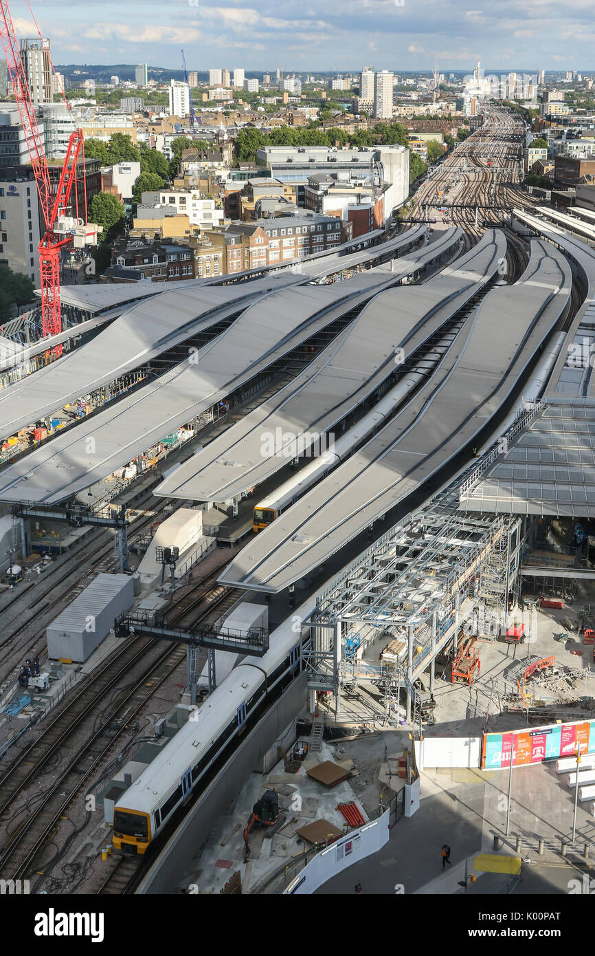 London Bridge Railway Station from above as work continues for its ...