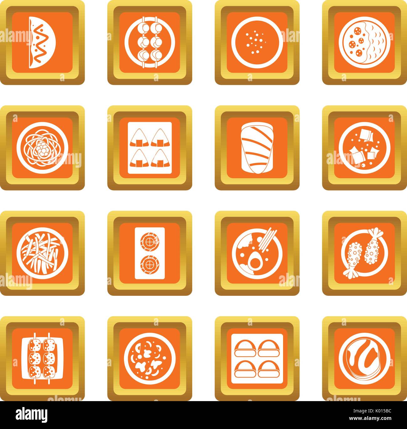 Japan food icons set orange Stock Vector Image & Art - Alamy