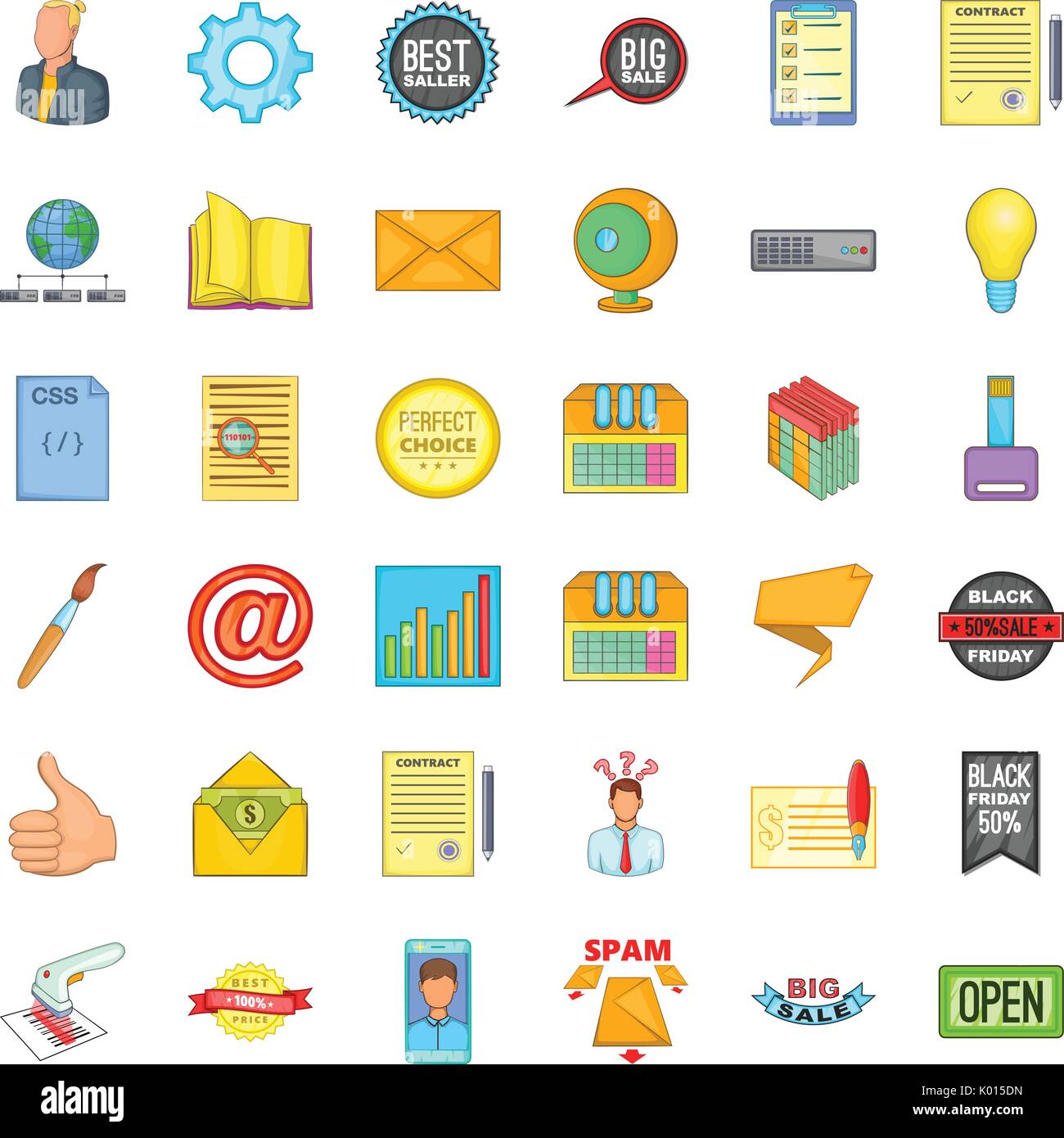 Digital job icons set, cartoon style Stock Vector Image & Art - Alamy