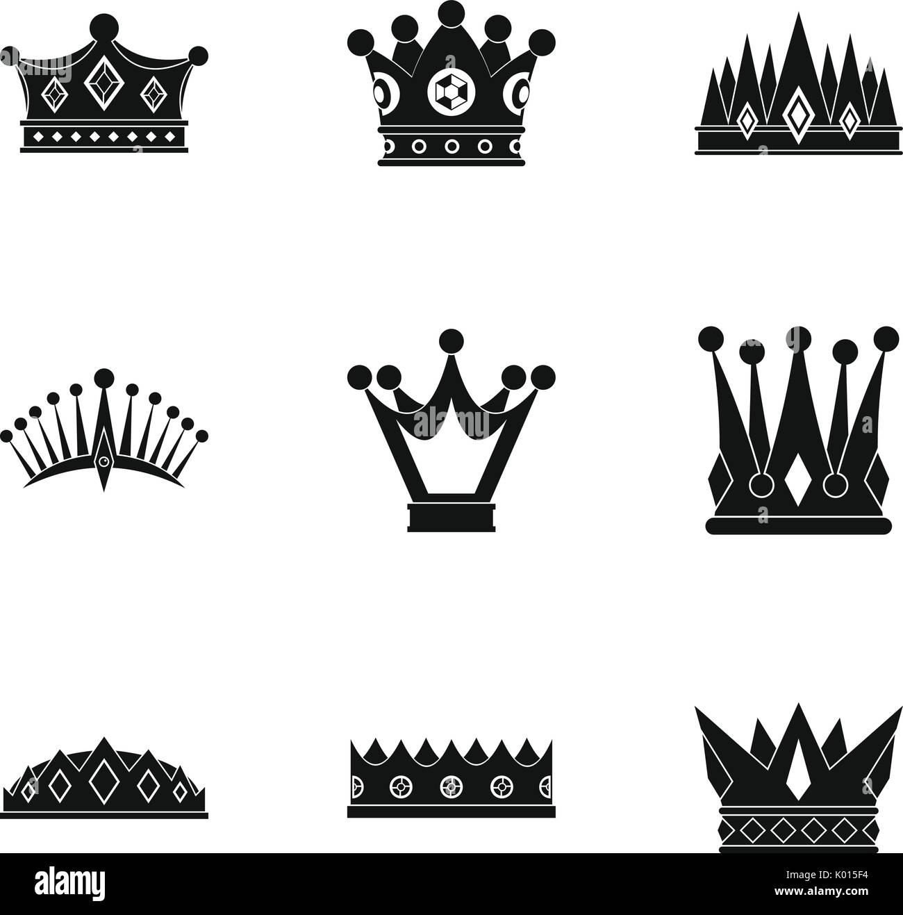 Crown icon set, simple style Stock Vector Image & Art - Alamy