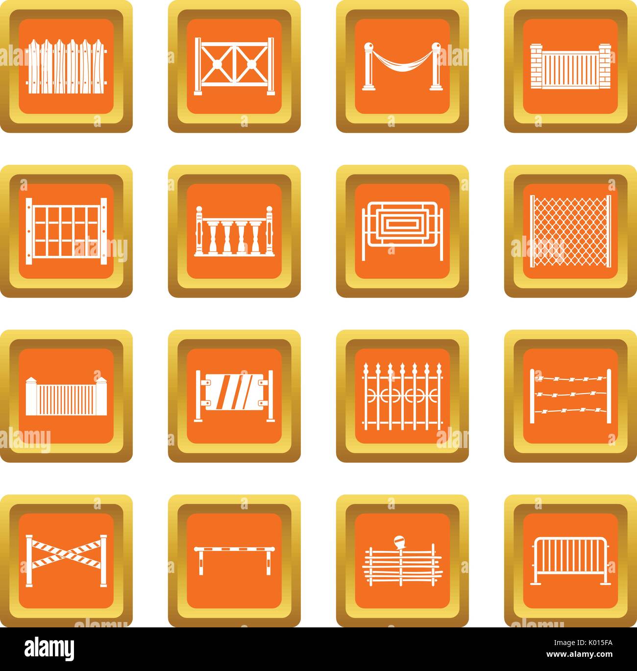 Fencing icons set orange Stock Vector Image & Art - Alamy