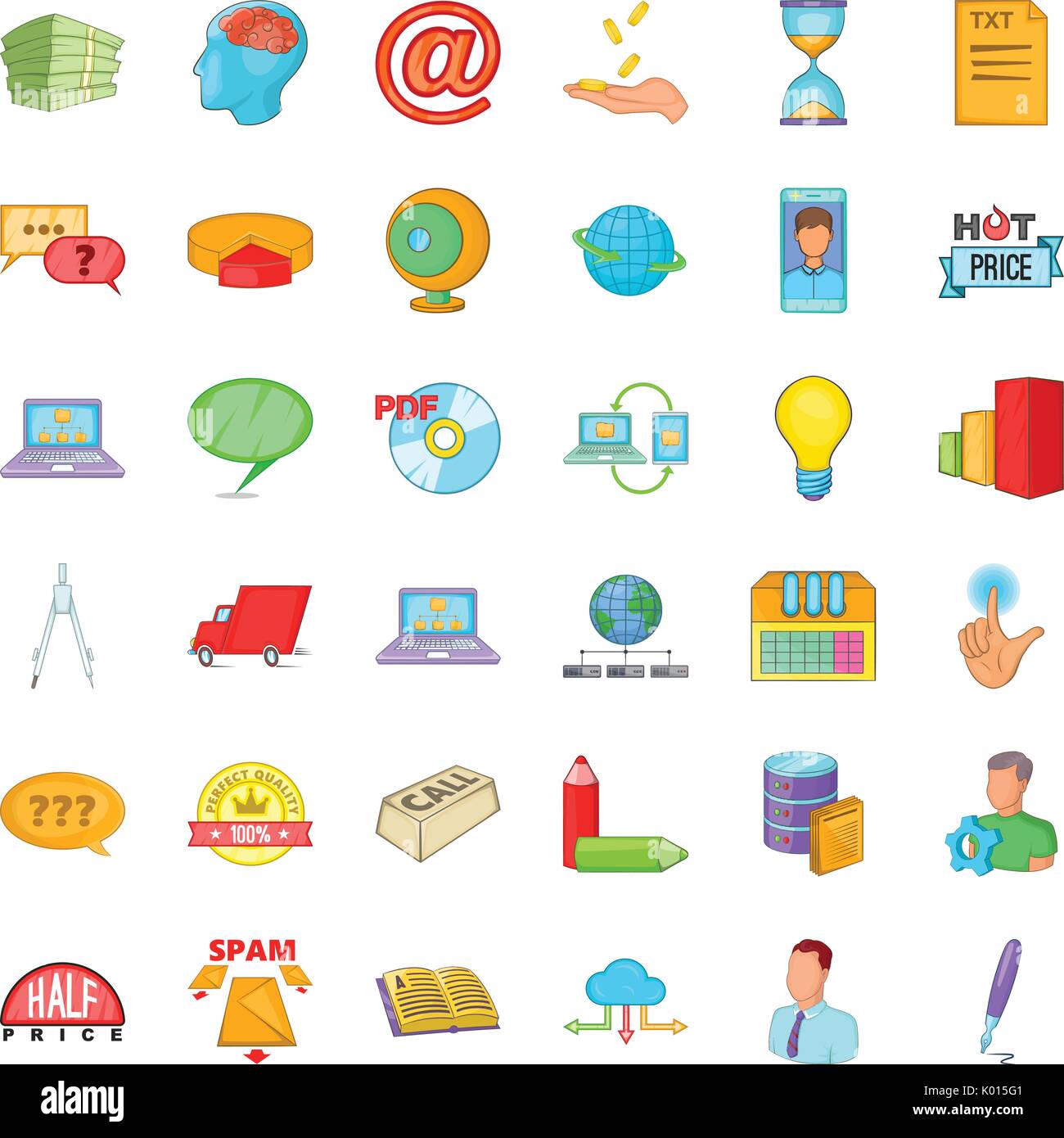 Digital contract icons set, cartoon style Stock Vector Image & Art - Alamy