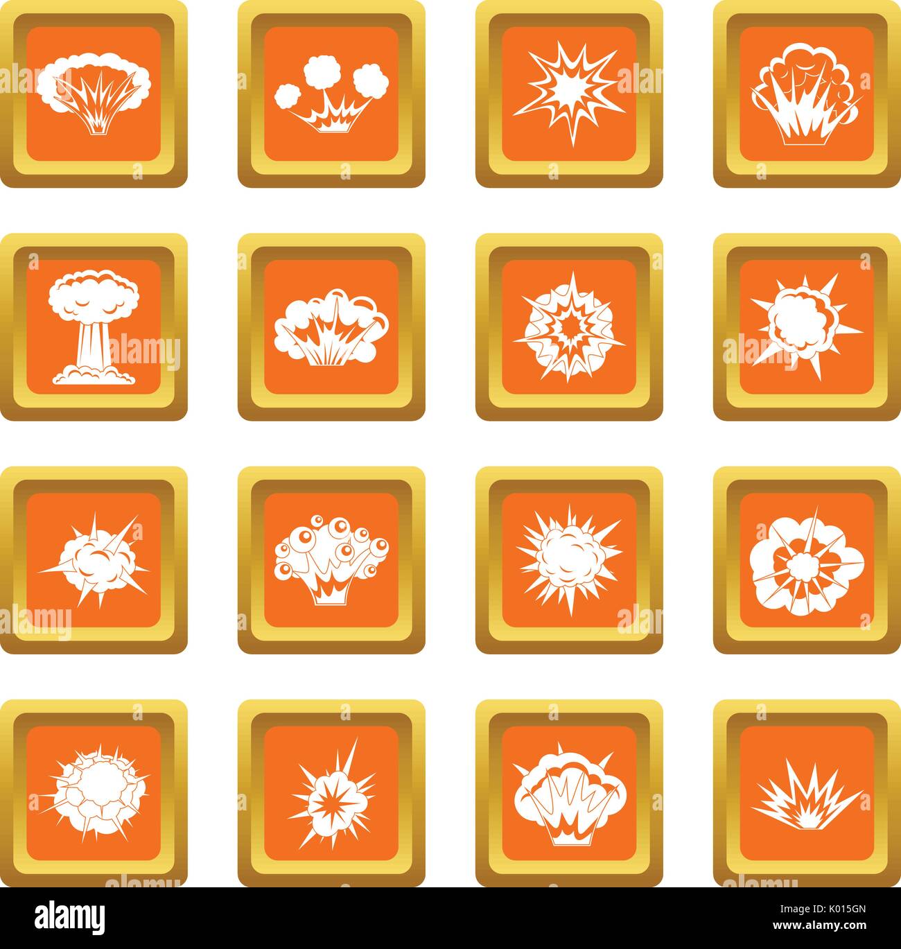 Explosion icons set orange Stock Vector Image & Art - Alamy