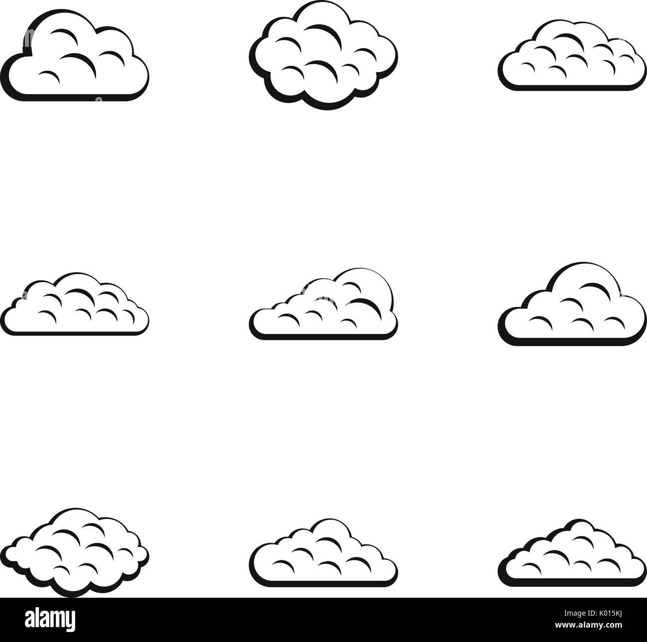 Cloud icon set, simple style Stock Vector Image & Art - Alamy