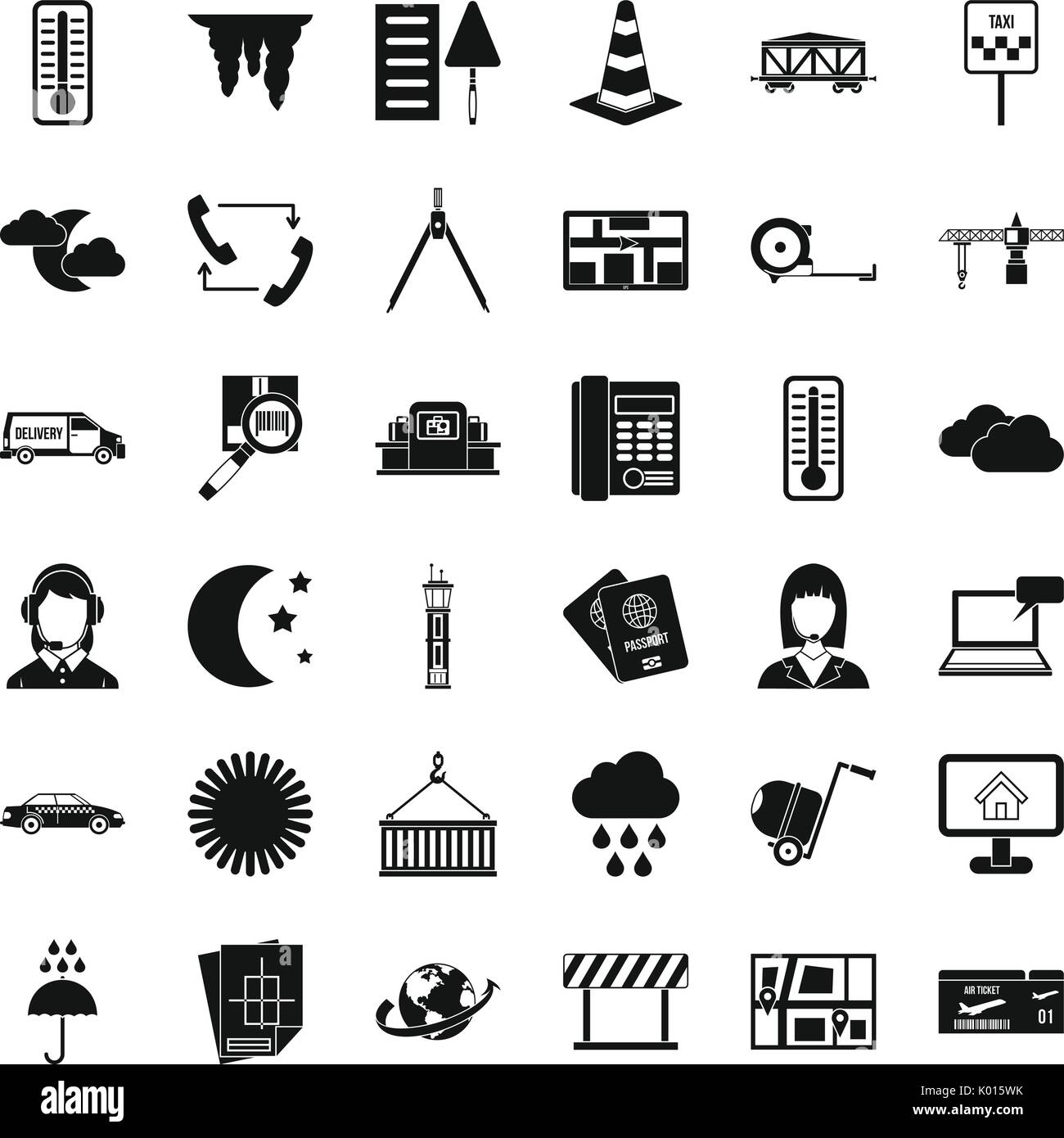 Woman dispatcher icons set, simple style Stock Vector Image & Art - Alamy