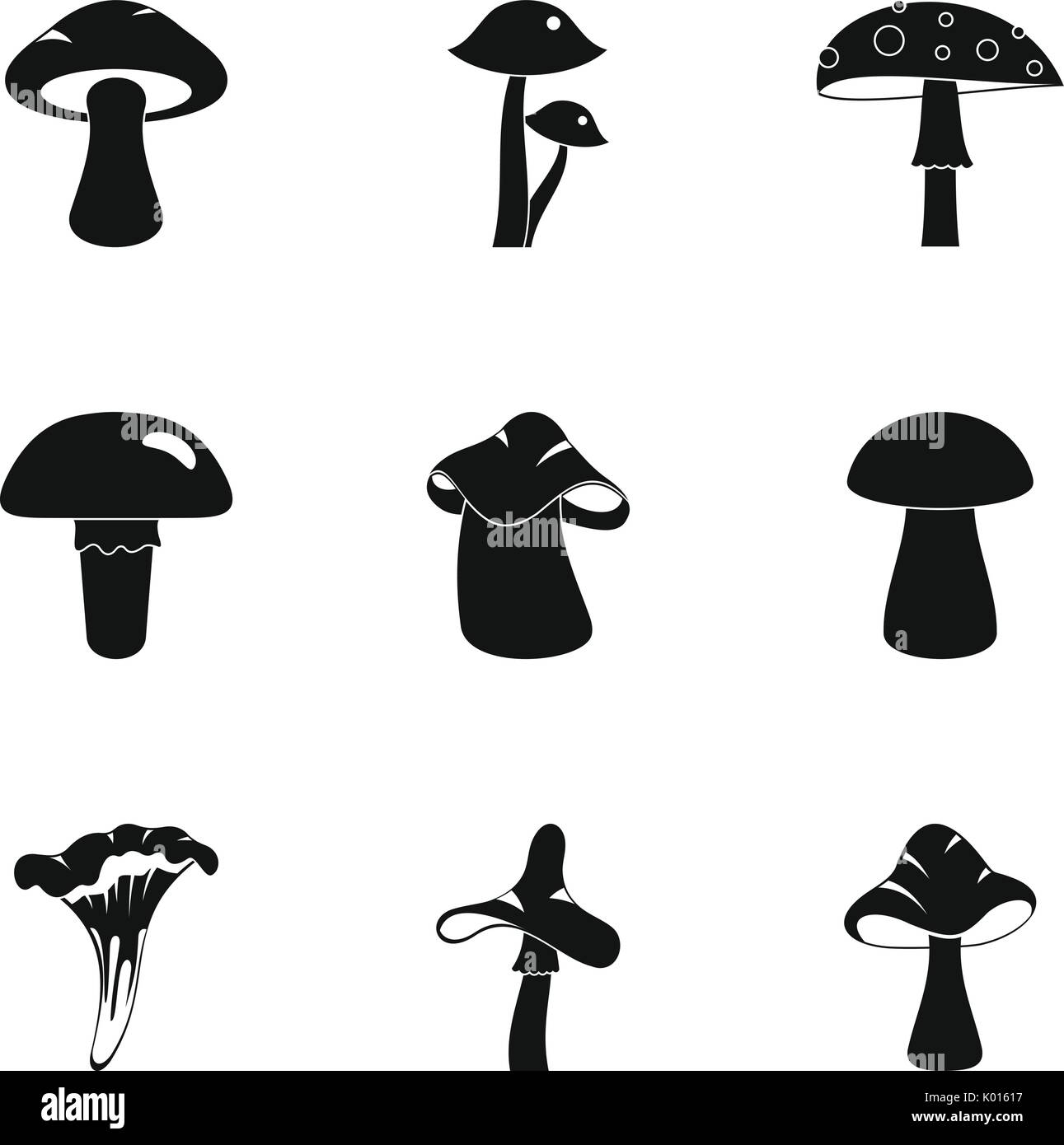 Mushroom icon set, simple style Stock Vector Image & Art - Alamy